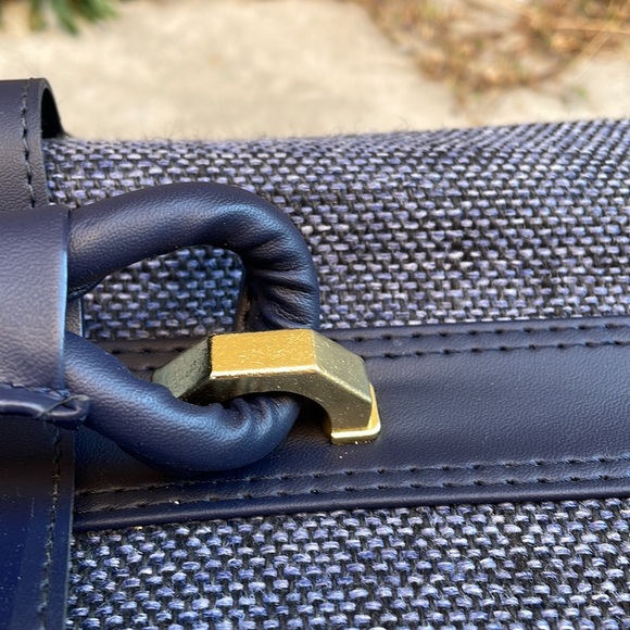 Fifth Avenue | Bags | Vintage Blue Tweed Rectangular Suitcase With ...